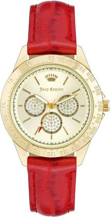 Juicy Couture Femme, Accessoires, Rouge, Taille: ONE Size Montre Polipriel Rouge, Bo&icirc;tier Dor&eacute;, Cadran Beige