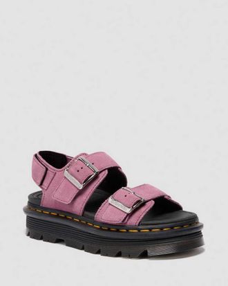 Dr. Martens Su&egrave;de Zebzag Wildleder Sandalen in Violett, Gr&ouml;&szlig;e: 36