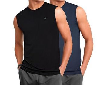 Champion Big and Tall Lot de 2 chemises sans manches pour homme, noir/bleu marine, 5X