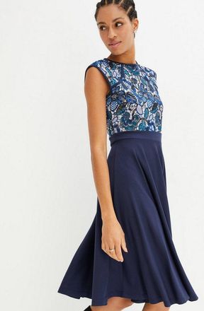 Bonprix Midikleid f&uuml;r festliche Anl&auml;sse, aus Punto di Roma Material, &auml;rmellos