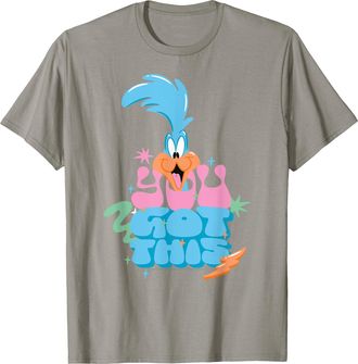 Looney Tunes Grau Cartoon Classic Fit U-Neck T-Shirt, S