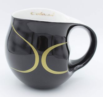Luigi Colani Designer Tasse Kaffeetasse Becher Cappuccinotasse Kaffeebecher Gold&Color Loop Schwarz/Gold 280 ml