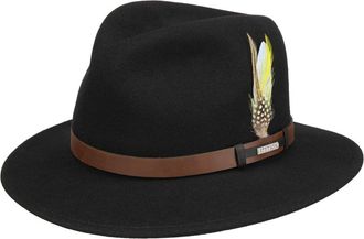 Stetson Sardis VitaFelt Traveller Hut Damen Herren Wollfilzhut wasserabweisend Made in USA Regenhut Packable Sommer Winter schwarz XXL (62-63 cm)