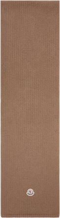 Moncler Moncler Wool Blend Logo Scarf, Men, Brown, Size: One Size