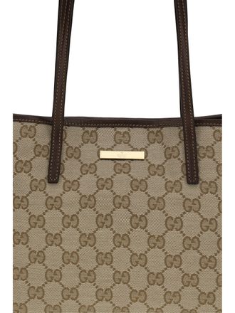 Gucci Womens Tote Bag Tribeca Vintage Sand-Dark Brown Polyester Shoulder Sand/dark