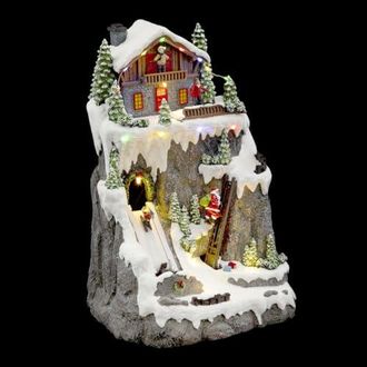 F&eacute;&eacute;ric Lights & Christmas Feeric Lights et Christmas - Village de no&euml;l p&egrave;re no&euml;l grimpeur anim&eacute; 17 LED + transfo