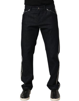 Dolce & Gabbana Black Cotton Mid Waist Classic Men Denim Jeans Clothing