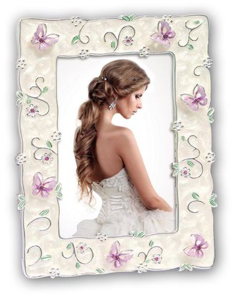 ZEP S.r.l P746 Collection Love Miro Cadre Photo Metal Blanc/Argent/Violet 10 x 15 cm