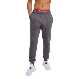 Champion Herren Leichte Lounge-Hose, Jersey-grafikhose, 78,7 cm Trainingshose, Granite Heather-C-Logo, X-Gro&szlig;