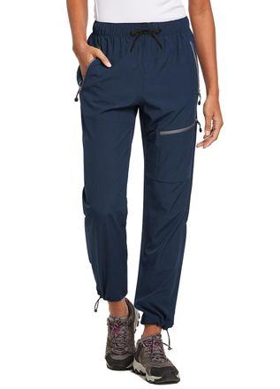 Baleaf Damen Outdoorhose Wanderhose Wasserdicht Schnelltrocknend Leicht Trekkinghose Capris UV Schutz UPF 50 Funktionshose mit Reißverschlusstasche Petite Ve