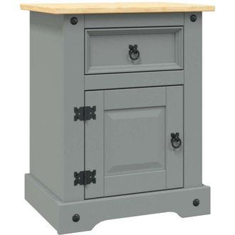 vidaXL Nachttisch im Mexiko-Stil Corona Kiefernholz Grau 53x39x67 cm vidaXL