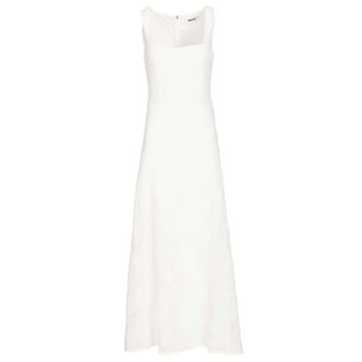Rotate Rotate Birger Christensen, Femme, Robes, Blanc, Taille: 40 FR Robe Longue Sans Manches en Maille