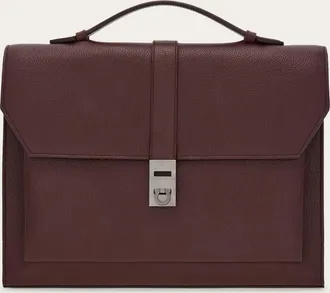 Ferragamo Herren Aktenmappe mit Hug Schnalle Rot