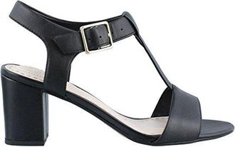 Clarks Deva Mae Sandales en cuir Noir Taille 7, Noir