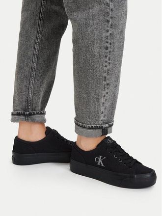 Calvin Klein Sneakers Vulc Flatform Low Canvas Mg YW0YW01763 Schwarz