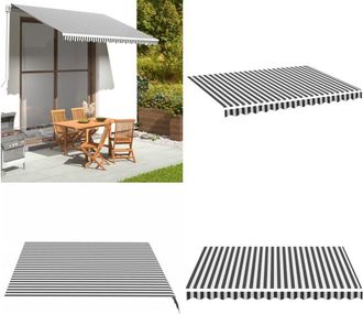 vidaXL Markisenbespannung Anthrazit und Wei&szlig; 3,5x2,5 m - Markisenstoff - Sonnenschutz - Garten - Terrasse - Au&szlig;enbereich - Home & Living