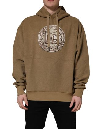 Dolce & Gabbana Embroidered Logo Coin Hoodie - Brown