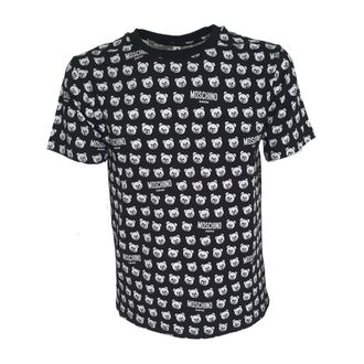 Moschino Teddyb&auml;r-Print Schwarzes Baumwoll-T-Shirt - - Tops - Herren - Schwarzk - S