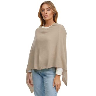 Glamexx24 Damen Strick Poncho Unifarbe Cape Feinstrick XXL Pullover Umh&auml;ngetuch Eleganz Stil und Komfort f&uuml;r Fr&uuml;hling und Herbst Made in Italy