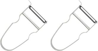 Fackelmann 36122 Rasoir &agrave; l&eacute;gumes Castor, &eacute;plucheur, &eacute;plucheur &agrave; l&eacute;gumes, &eacute;pluche l&eacute;gumes, Acier Inoxydable, Gris, 10,8 x 5,2 cm (Lot de 2)