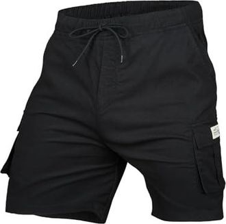 Generic Pantalon cargo pour homme avec cordon de serrage, grande taille, poches, Noir, 4XL