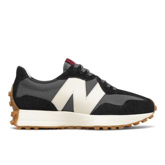 New Balance Sneaker NEW BALANCE 327, Damen, Gr. 36,5, schwarz (schwarz, grau), Leder, Synthetik, Schuhe Sneaker, Topseller