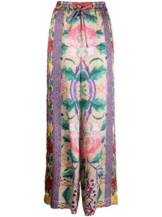 Pierre-Louis Mascia pantalon en soie Kamut &agrave; fleurs - Multicolore
