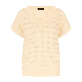 Fabiana Filippi Gilet &agrave; Sequins Scintillants - Femme - Pulls - Beige - Taille: 36 FR