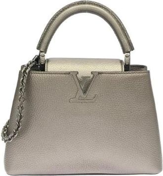 Louis Vuitton Pre-owned Sac &agrave; main Capucines BB en cuir - Femme - Pre-owned - Gris - Taille: ONE Size