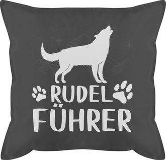Shirtracer Kissen 50x50 - Statement - Rudelf&uuml;hrer - wei&szlig; - 50 x 50 cm - Grau - Statement-Kissen Statements kopfkissen schwarz spr&uuml;che mit