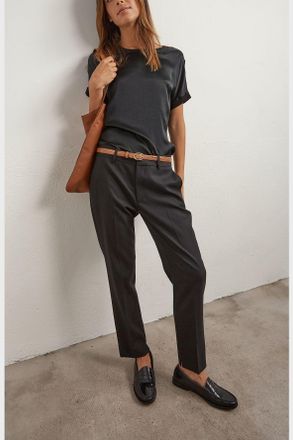 Gerard Darel Lea - Pantalon 7/8 en cr&ecirc;pe - Noir