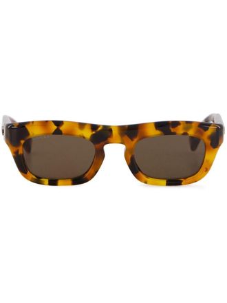 Gucci lunettes de soleil &agrave; monture rectangulaire - Marron