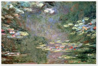 Posterlounge Seerosen Poster von Claude Monet 60 x 40 cm Grün Wandbilder Wanddeko