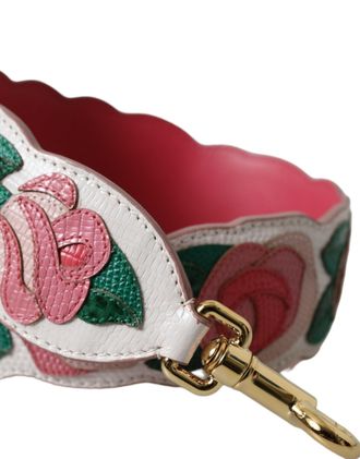 Dolce & Gabbana Womens White Floral Leather Accessory Shoulder Strap Calf Ayers Bag