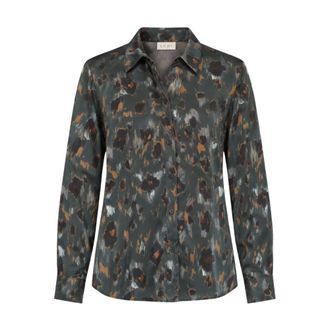 Marella Chemise Emmduomo en serg&eacute; - Femme - Blouses et Chemises - Vert - Taille: 34 FR