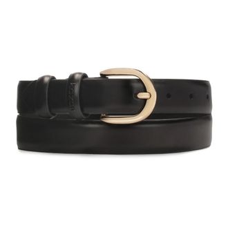 Kazar Schwarzer Lederg&uuml;rtel mit abgerundeter Schnalle - - Accessories - Damen - Schwarzk - 90 CM