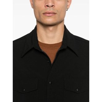 Aspesi Virgin Wool Blend Shirt Jacket - Black