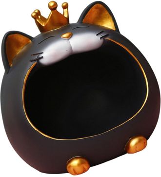 Hemobllo Kunstharz Gl&uuml;ckskatze Aufbewahrungshalter f&uuml;r Eingangsbereich und Schreibtisch Snack und Schl&uuml;sselablage Dekorative Wohndeko Kreatives Geschenk Zuf&auml;ll