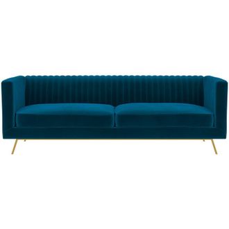 Rendez-Vous D&eacute;co Rendez-vous D&eacute;co - Canap&eacute; 3 places en velours bleu fonc&eacute; - gatsby