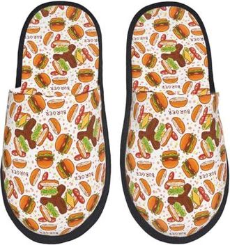 Generic Chaussons Femme Homme Impression De Hamburger Chaussons DIntérieur Doux Adultes Chaude Pantoufles, Pour Intérieur Extérieur, Femmes, Hommes, L