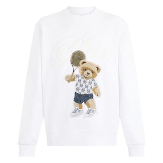 Philipp Plein Rundhals-Sweatshirt Teddy Tennis - - Sweatshirts & Hoodies - Herren - Wei&szlig; - 2XL