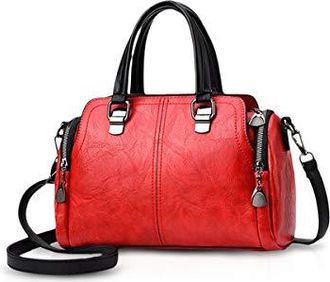 Nicole & Doris NICOLE&DORIS Dames Mode Sacs à poignée supérieure Rétro Sacs à main Sac à bandoulière Sac à bandoulière Sac fourre-tout pour femme rouge