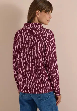 Cecil Langarmshirt mit Stehkragen und Print / Grafischem Muster
