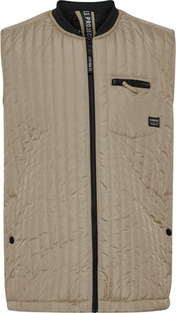 11 Project PRArne Herren Weste Steppweste Outdoor Weste leicht gefüttert mit Ripp-Kragen Regular Fit, Größe:XL, Farbe:Crockery (161104)