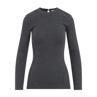 Brunello Cucinelli Geripptes Langarm-T-Shirt - - Tops - Damen - Grau - M