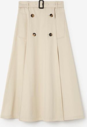 Burberry Jupe trench midi en gabardine, Size: 06
