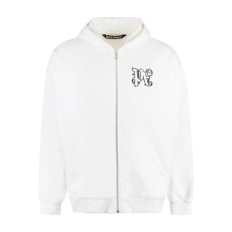 Palm Angels Oversized Baumwoll-Hoodie - - Sweatshirts & Hoodies - Herren - Wei&szlig; - S