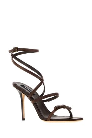 Dsquared2 Womens Strappy Leather Sandal Brown Calf