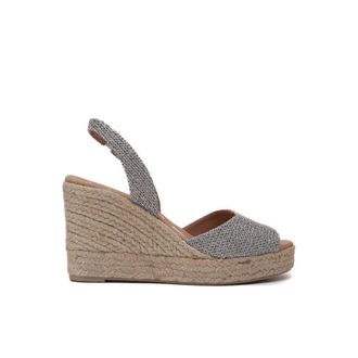 Maneb&igrave; Femme, Chaussures, Gris, Taille: 40 EU Espadrilles compens&eacute;es &agrave; d&eacute;tails paillet&eacute;s