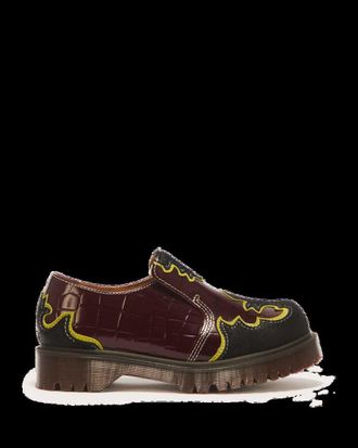 Dr. Martens Rejena Croc Emboss & Hair On Leder Loafer in Braun, Gr&ouml;&szlig;e: 36